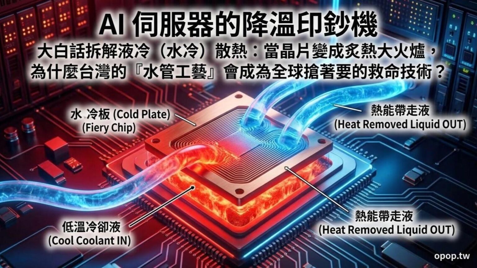 【AI 大白話十三】AI 伺服器是個大火爐！為什麼「液冷（水冷）散熱」會變成台廠的印鈔機？ - OP投資理財學院