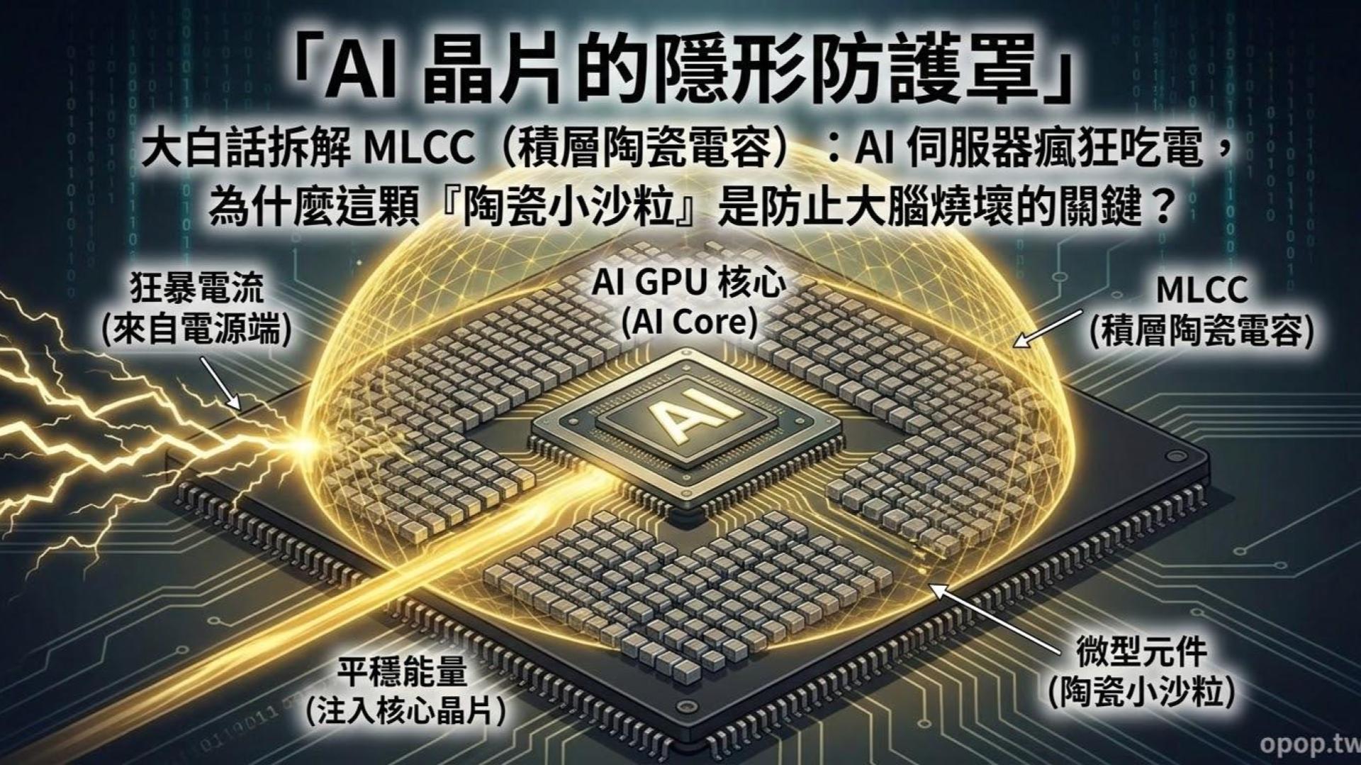 【AI 大白話七】MLCC 是什麼？AI 伺服器瘋狂吃電，為什麼這顆「陶瓷小電容」是防燒壞的關鍵？ - OP投資理財學院